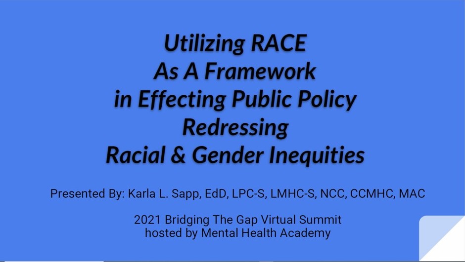 Utilizing RACE for Redressing Inequities | Mental Health Academy